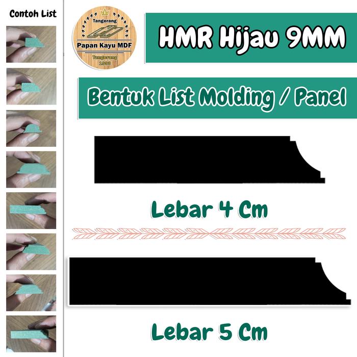 Jual Lis Kayu Wall Moulding Dinding Lebar 4 - 5 Cm HMR ( MDF HIJAU ...