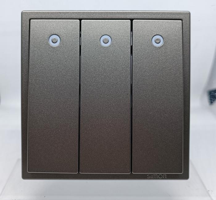 Jual SIMON I7 GREY SAKLAR TRIPLE 3 GANG 1 WAY SWITCH LED INDICATOR ...