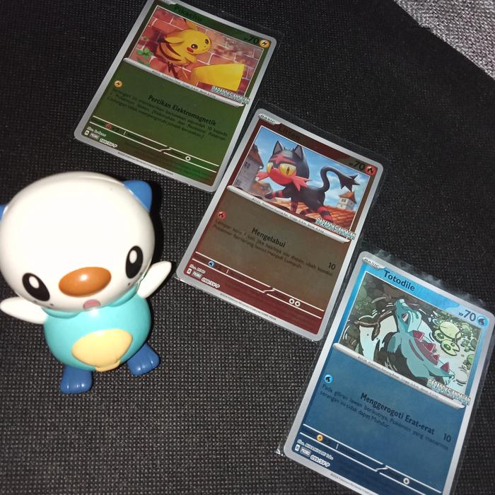 Jual Pokemon TCG Indonesia - Holo Pikachu, Totodile, Litten - Kartu Promo Set Spesial Indomaret ...