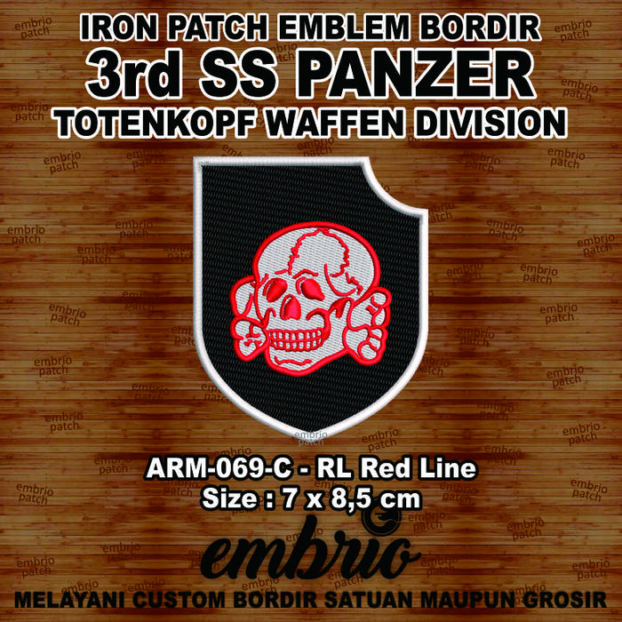 Jual ARM-069 Patch 3rd SS Panzer Totenkopf Division Tropical Skull ...