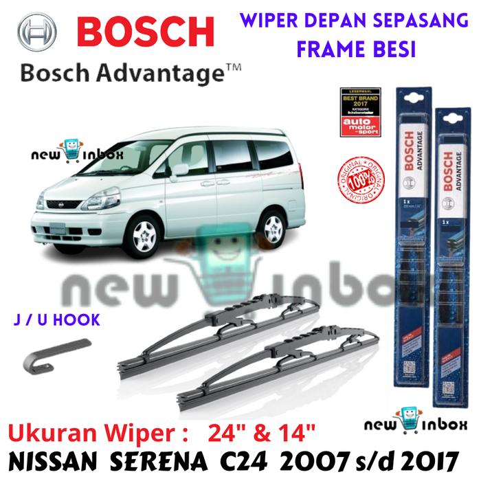 Jual Wiper Depan Mobil NISSAN SERENA C24 2007-2017 Sepasang BOSCH Advantage 24" & 14" ORIGINAL ...