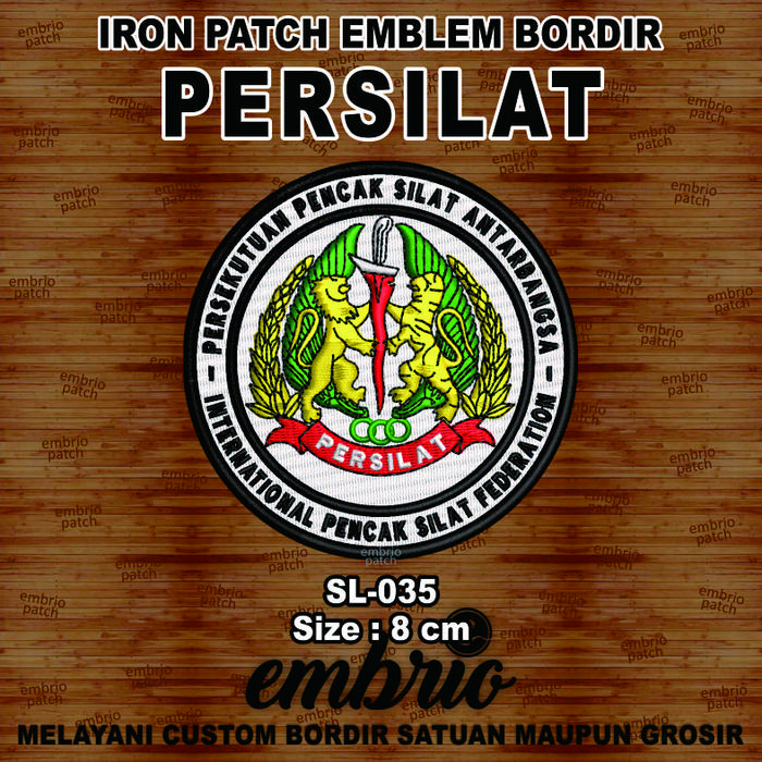Jual SL-035 Patch PERSILAT emblem bordir logo pencak silat antar bangsa ...