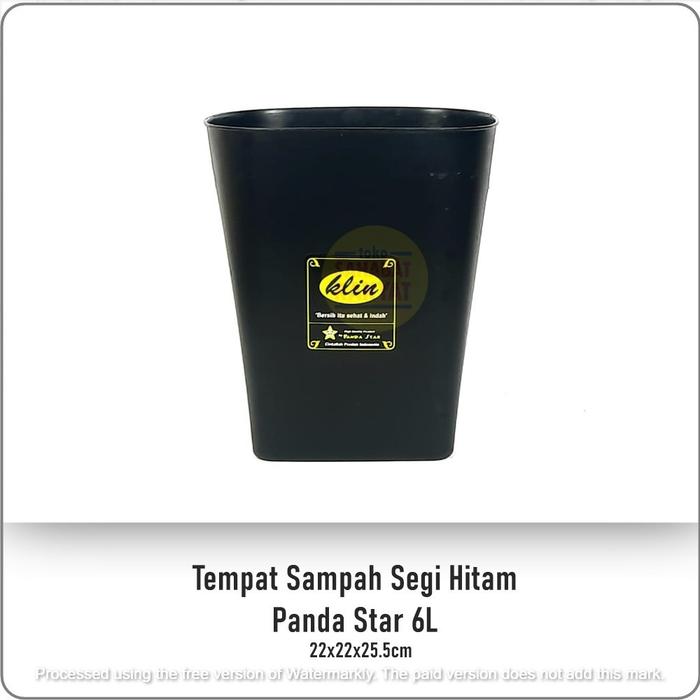 Jual RML431R Tempat Sampah Segi Hitam Panda Star 6L - Hitam, Bubble ...