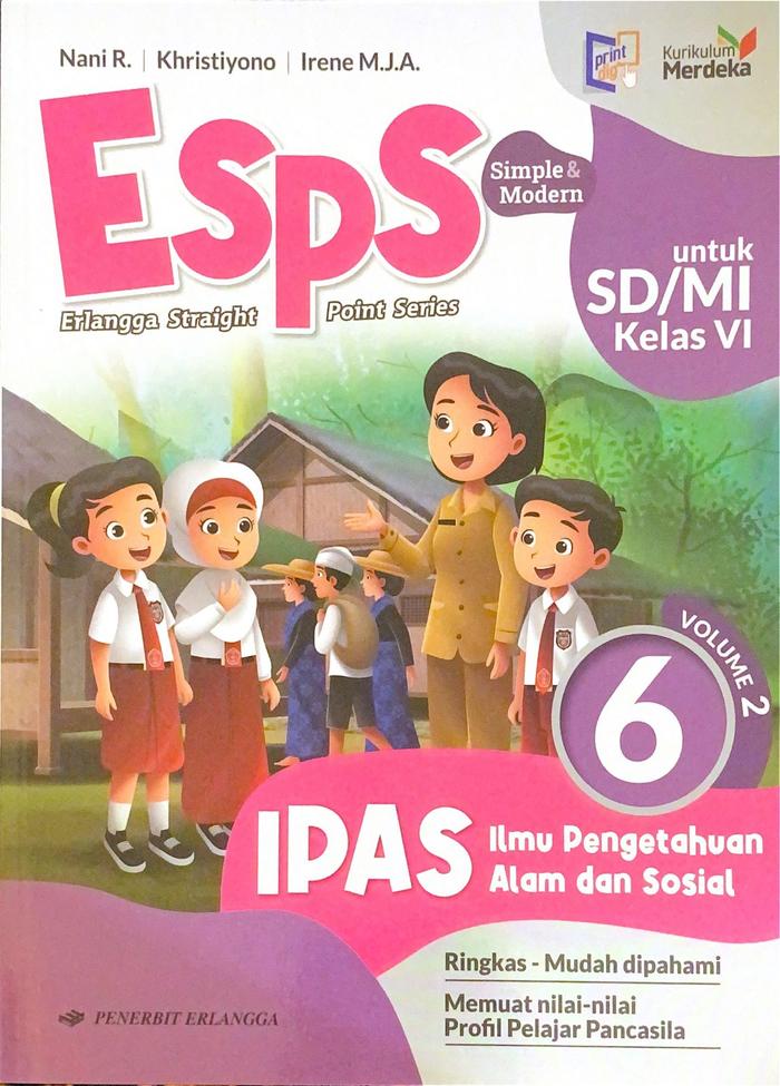Jual Kurikulum Merdeka Esps Ipas Kelas 1 2 3 4 5 6 Sd/mi Erlangga - Kelas 5 Vol 2 Di Seller ...