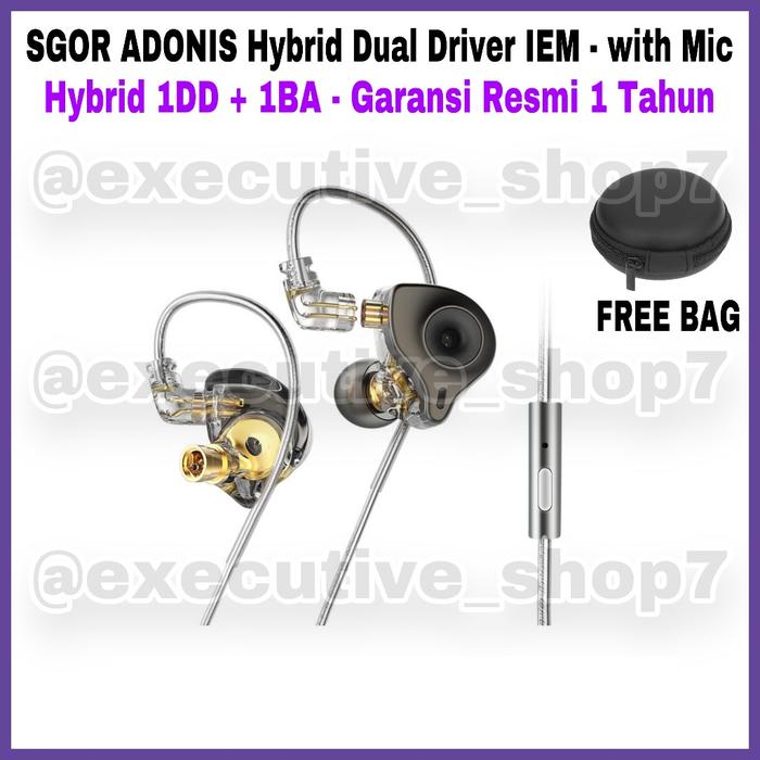 Jual SGOR ADONIS Hybrid Dual Driver IEM - with Mic - Hybrid 1DD + 1BA ...