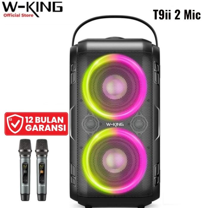 Promo WKING T9ii Speaker Karaoke 2 Mic Bluetooth Wireless TWS Party Box ...