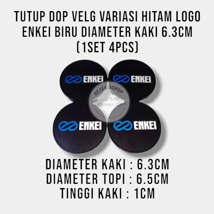 Jual DOP VELG VARIASI HITAM DATAR LOGO ENKEI DIAMETER KAKI 6,3CM - Kota ...