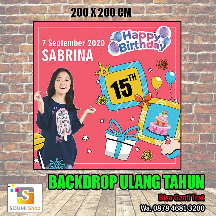 Jual Cetak Banner / Backdrop Spanduk Happy Birthday Ulang Tahun 200x200 ...