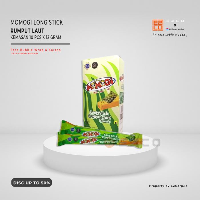 Jual MOMOGI LONG STICK RUMPUT LAUT KEMASAN BOX SACHET ISI 10 PCS X 12 ...