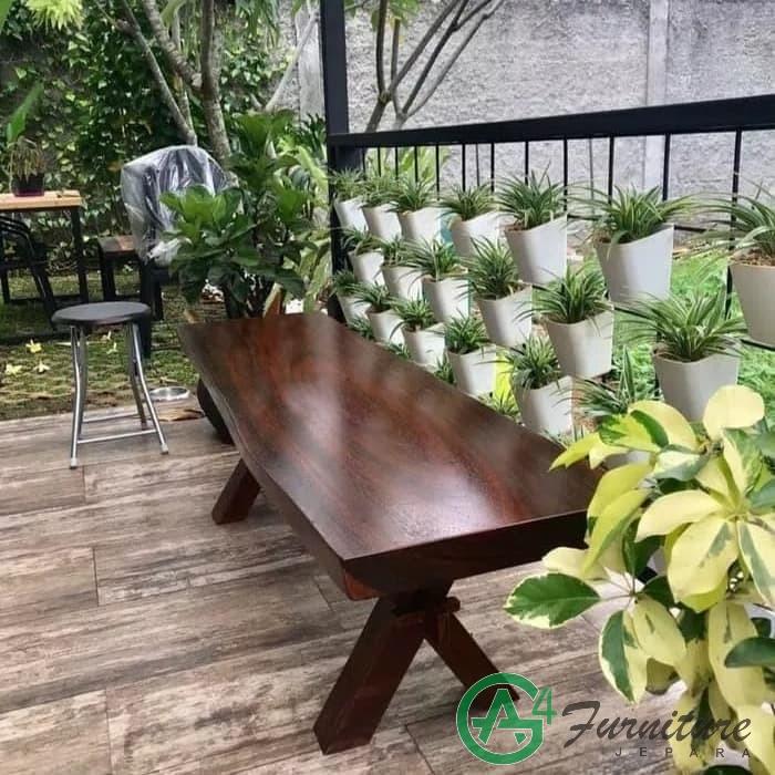 Jual Bangku / Kursi Bakso Panjang & Meja Makan Minimalis Kayu Jati ...