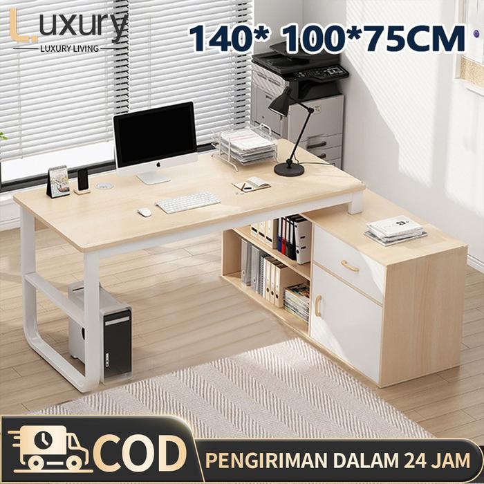 Jual Meja 140CM Meja Kantor Kayu Meja Kerja Serbaguna Meja Komputer ...