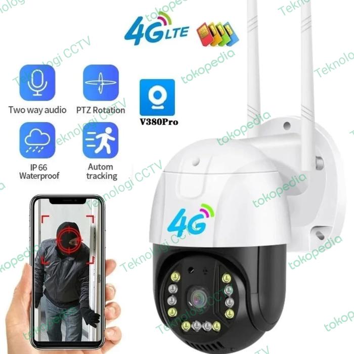 Jual kamera cctv outdoor V380 pro pakai kartu SIM card 4G PTZ IP camera ...