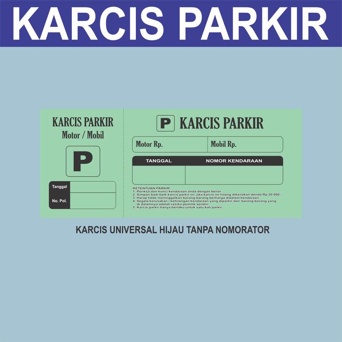 Jual Karcis Parkir Manual Mobil / Motor / Sepeda + Nomorator 1/12 Folio ...