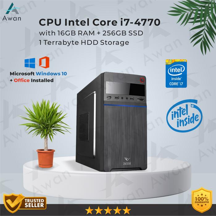 Jual CPU PC Komputer Intel Core i7 Gen-4 RAM 16GB SSD Rakitan Office ...