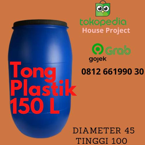 Jual Drum tong Air 150 L boga tutup hitam tebal gentong tempat sampah ...