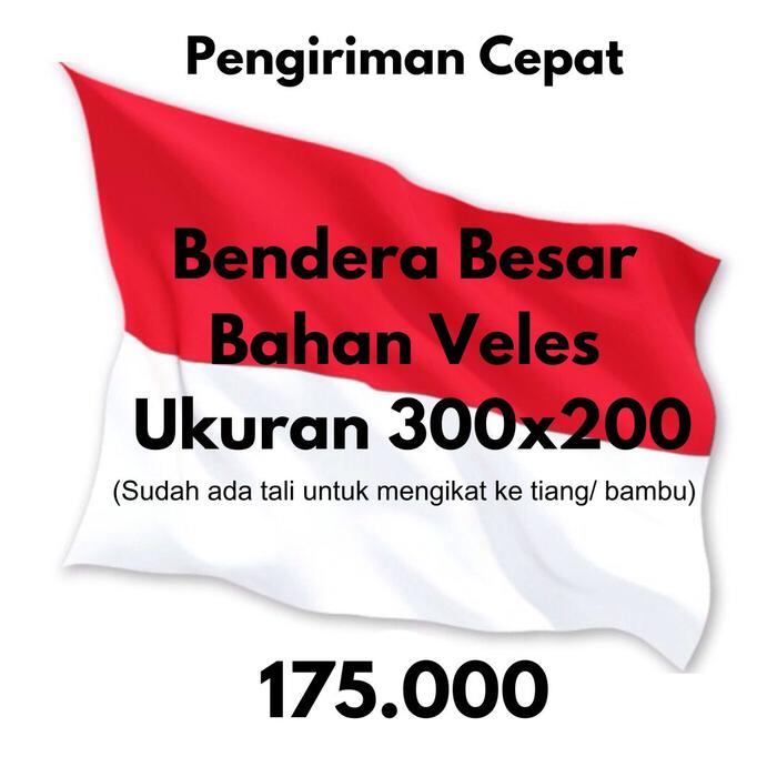 Jual bendera merah putih/ bendera indonesia - 300x200cm, tali - Jakarta ...