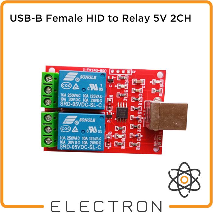Jual USB-B Female HID to Relay 5V 2CH | Modul 2 Channel 10A AC 220V 250V DC 30V untuk PC Windows ...