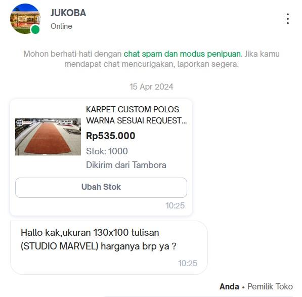 Jual KARPET 1*1,3 m TULISAN STUDIO MARVEL - Jakarta Barat - Cahaya Indo ...