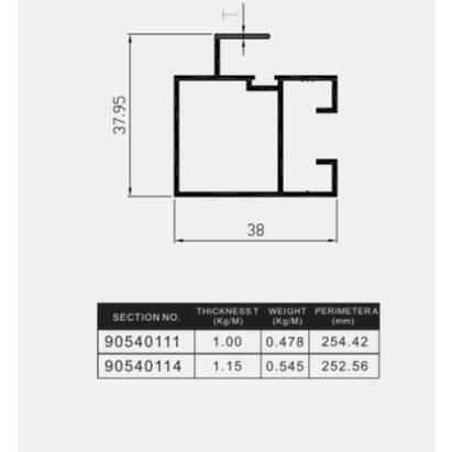 Jual Aluminium Forta Sliding Door 9054 Tiang Kait Tebal 1.00mm Panjang ...