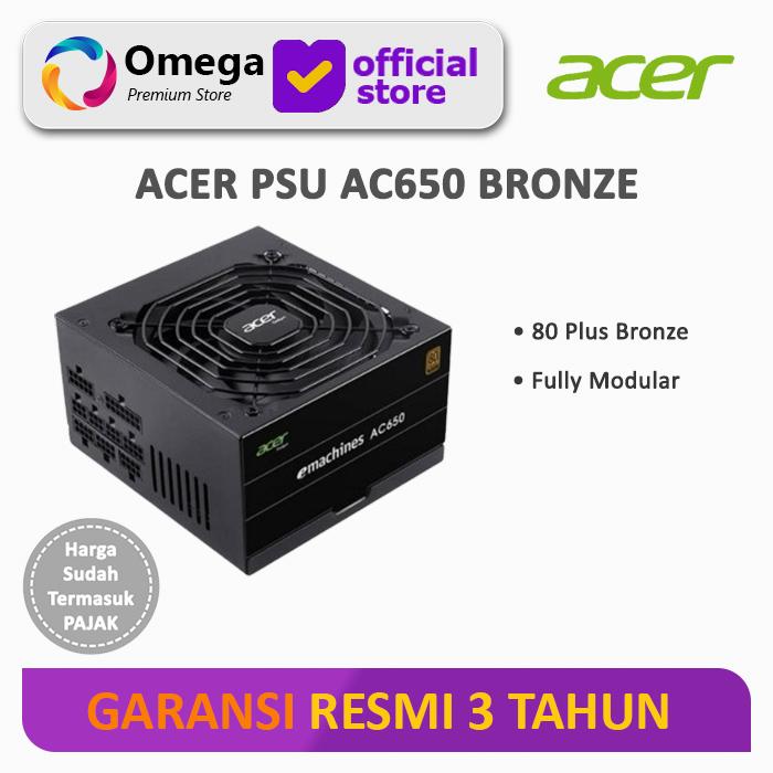Promo PSU Acer AC650 650 Watt 80+ Bronze Full Modular Power Supply ...