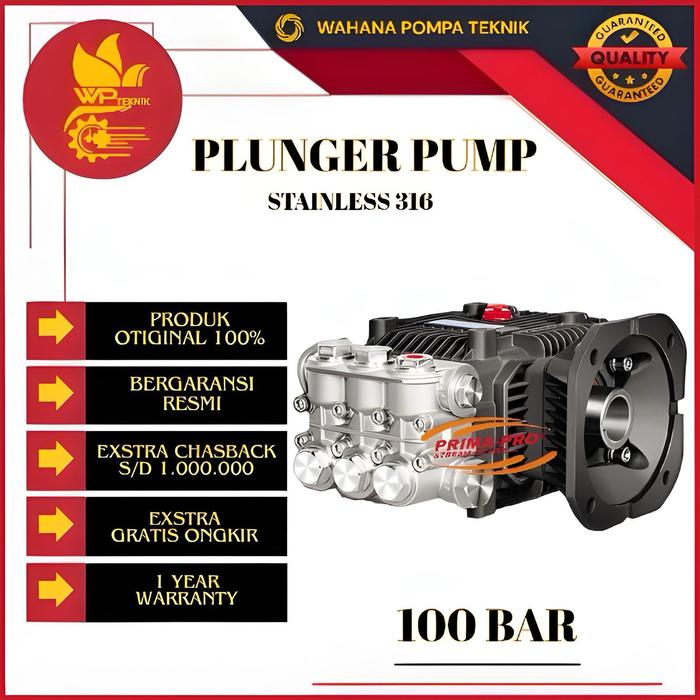 Jual Pompa Swro 16 Lpm Pompa plunger pump stainless 316 100 bar SWRO ...