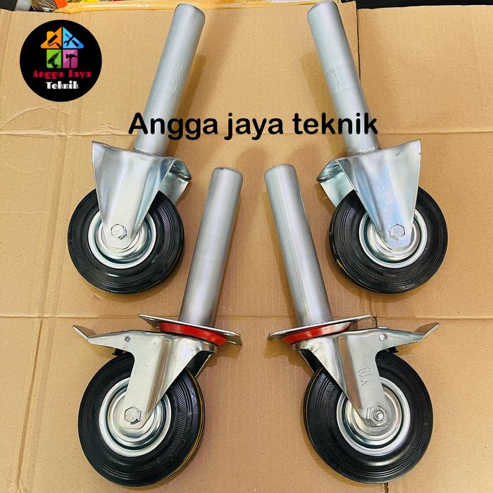 Jual Roda scaffolding 5 inch steger / perancah / stagar / castor 1 set ...