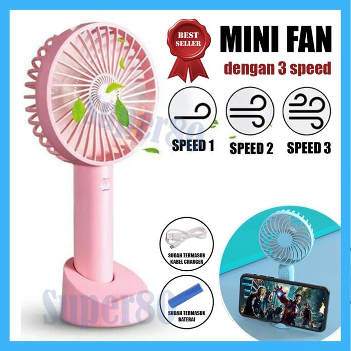 Jual Mini Fan Electric 3 Speed Kipas Angin Genggam USB Rechargeable Cas ...