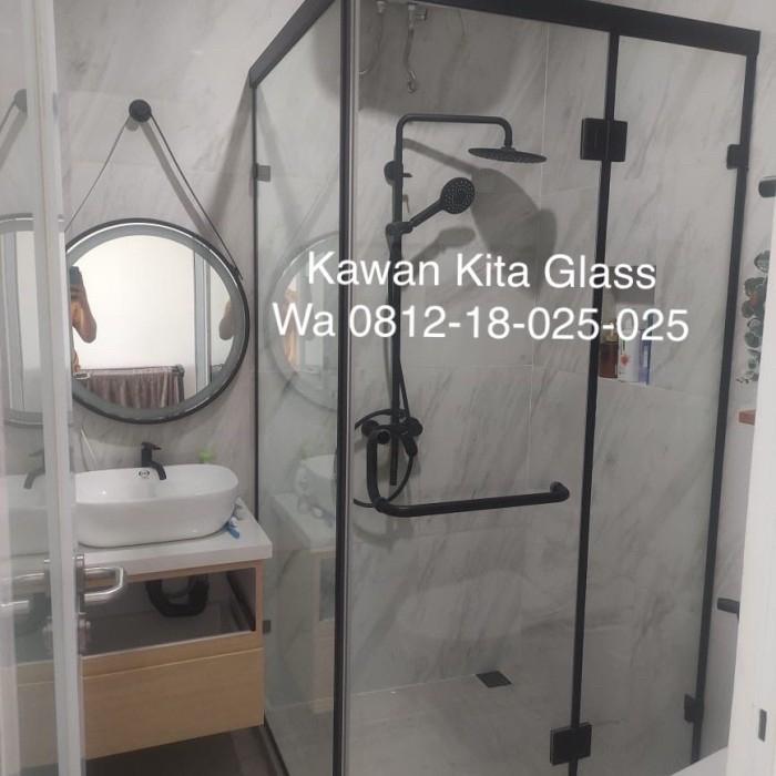 Jual Kaca sekat kamar mandi dengan list hitam aluminium - Jakarta Timur ...