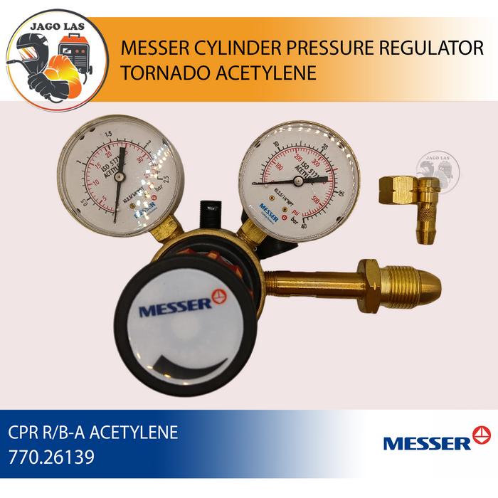 Jual Regulator Acetylene/Asetilin 1,5 Bar seri Tornado MESSER ORIGINAL ...