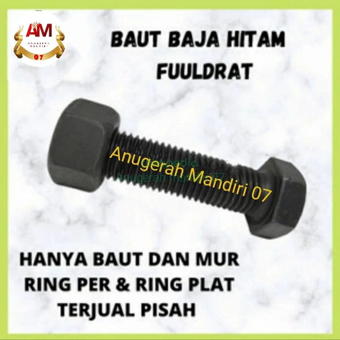 Jual baut mur baja 10.9 HTB m27 x 70mm / hex bolt nut m27 x 7cm full ...