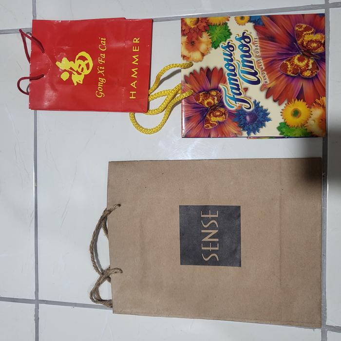 Jual famous amos sense hammer paper bag tas kantong belanja kertas ...
