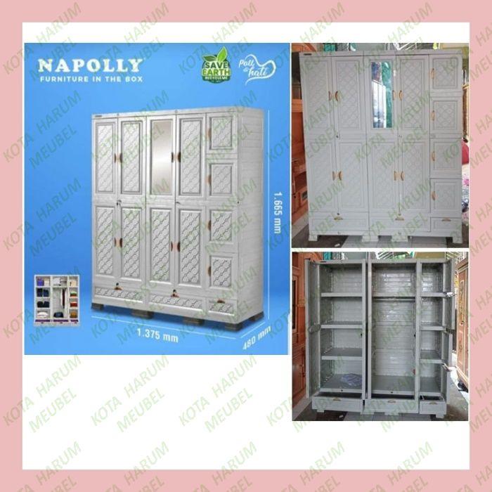 Jual lemari baju pakaian cabinet plastik premium kualitas estetik jumbo besar napolly napoly 5 ...