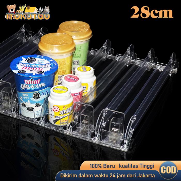 Jual Rak Pusher Display Acrylic 28cm Rak Akrilik Dengan Pendorong ...