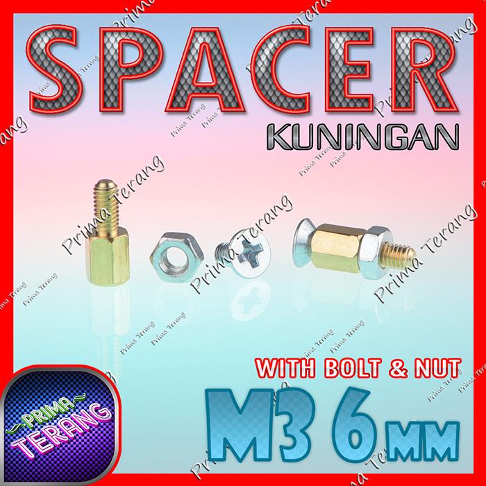 Jual Spacer Kuningan M3 Male Female 5 6 8 10 15 20 25 30 mm M3xL+6mm MF - M3x10mm - Kota ...