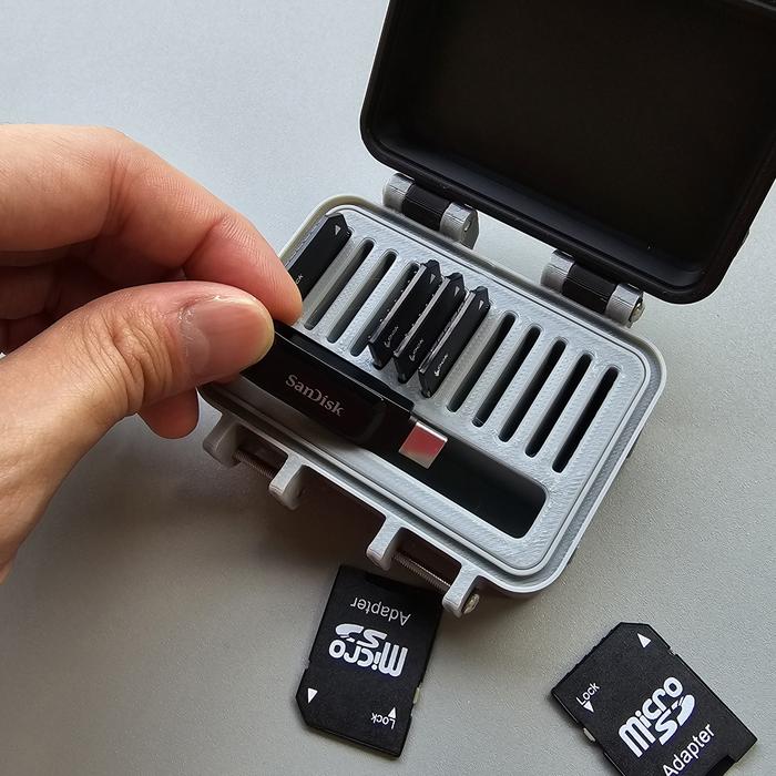 Jual SD card Rugged Case / Tempat Memory Card / custom 3d print - 6 Sd ...