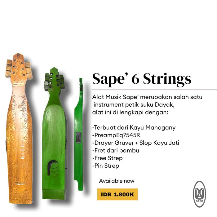 Jual Sape' Dayak / Sampek 6 Senar (alat Musik Tradisional Suku Dayak ...