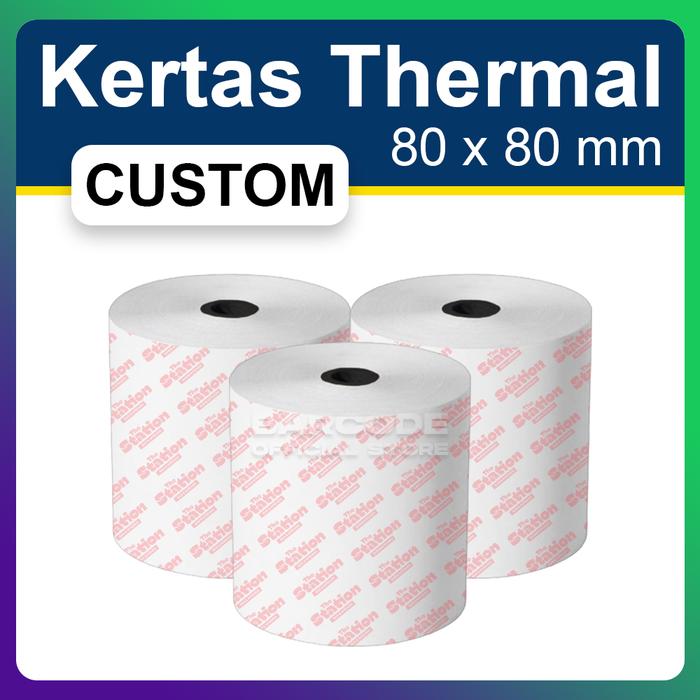 Promo Custom Kertas Thermal 80x80mm 80 x 80 Struk Nota Kasir Logo 80x80 ...
