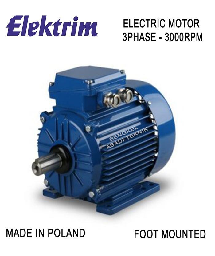 Jual ELECTRIC MOTOR ELEKTRIM 1.1KW 1.5HP 2POLE 3000RPM 3PHASE FOOT ...