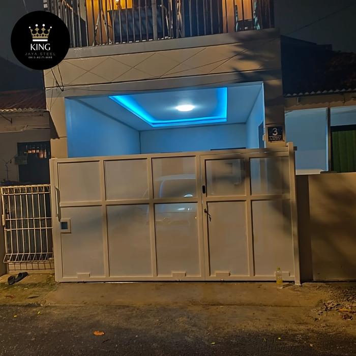 Jual pagar besi rumah model pintu kecil dorong plat perforated - Kota ...