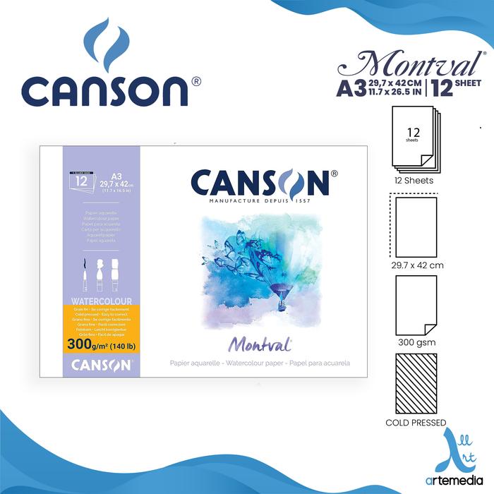 Jual Canson Montval Cold Pressed Watercolor Paper Block Kertas Cat Air ...