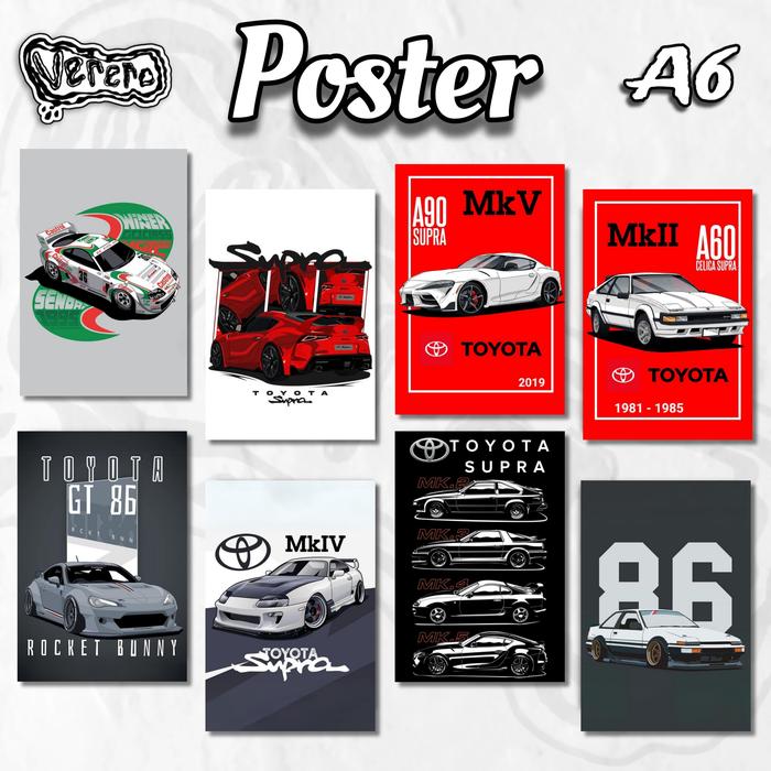 Jual Poster JDM Toyota Pack Isi 8 Pcs Ukuran A6 Premium - Kota Depok ...