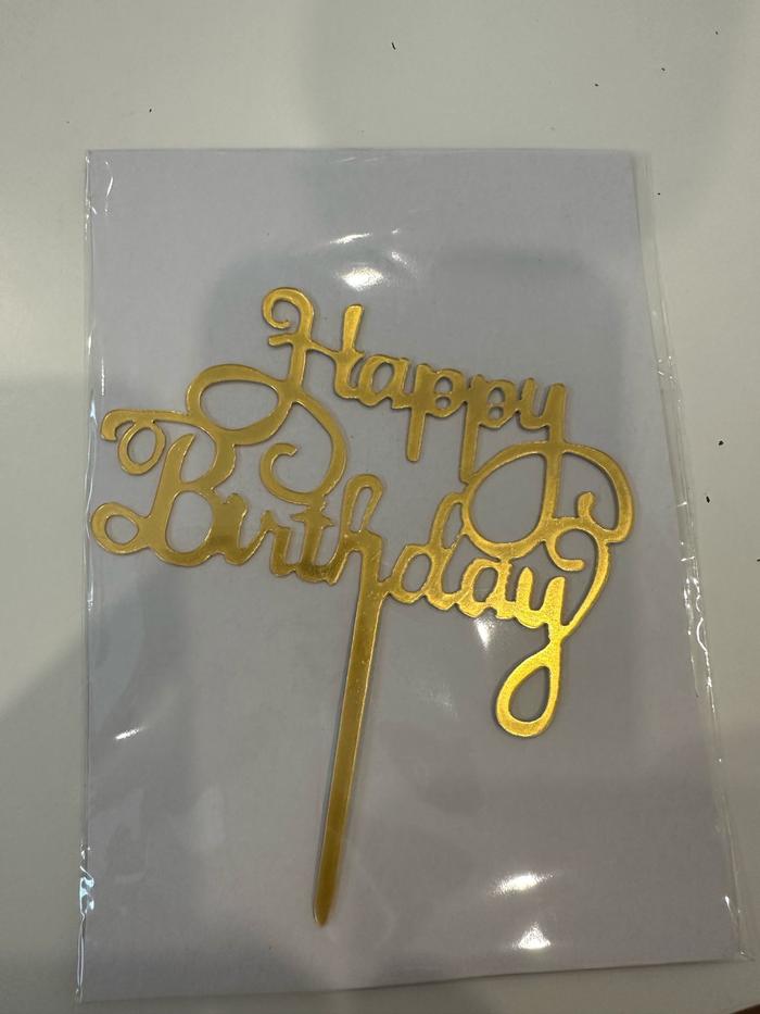 Jual Cake Topper Akrilik HBD Besar / Happy Birthday / Ulang Tahun - N ...