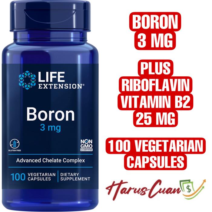 Jual Life Extension Boron 3 mg Plus Vitamin B2 25 mg 100 Vegetarian ...