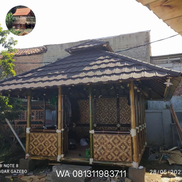 Jual #mushola bambu hitam atap genteng metal ukuran 3x3 harga satuan ...