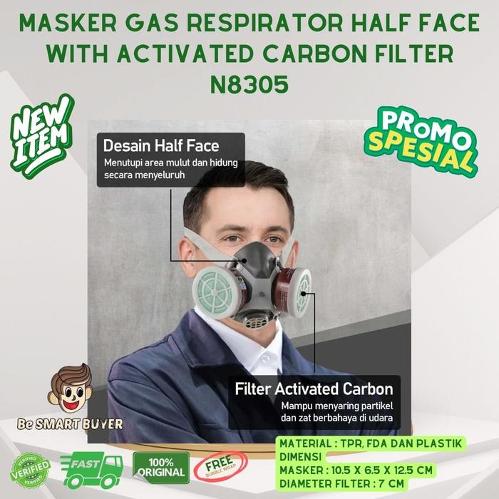 Jual FnC N8305 Masker Gas Respirator Anti Debu Bau Racun Industrial ...