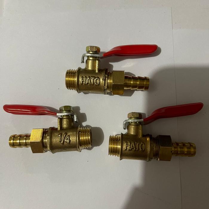 Jual Kran Angin Kompresor Stop Kran Hato 1/4" Hato kuningan 1/4 Inch ...
