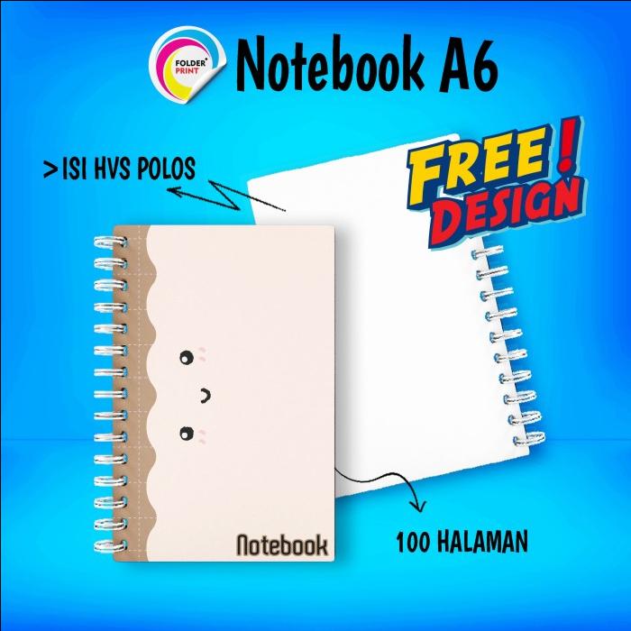 Jual Cetak Notes Custom Notebook A6 Block Note Polos Spiral 100 Halaman ...