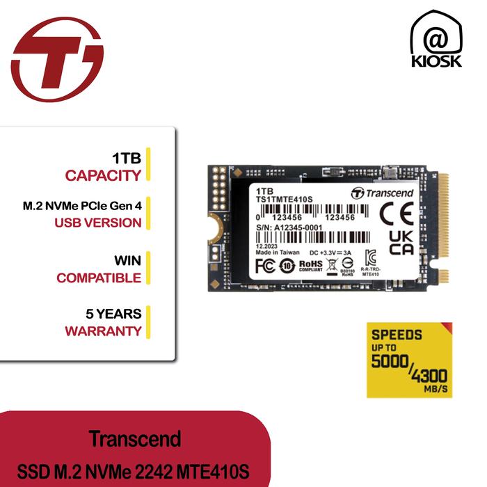 Promo Transcend SSD MTE410S 1TB / M.2 2242 NVMe PCIe Gen4 3D TLC DRAM-less Cicil 0% 3x - Jakarta ...