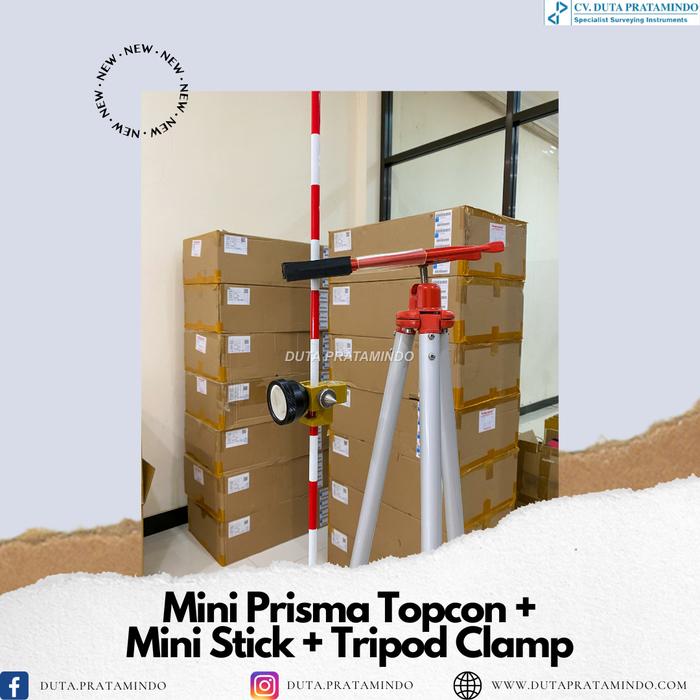 Promo Mini Prisma model TOPCON + Mini Stick Pole + Tripod Clamp FULLSET ...