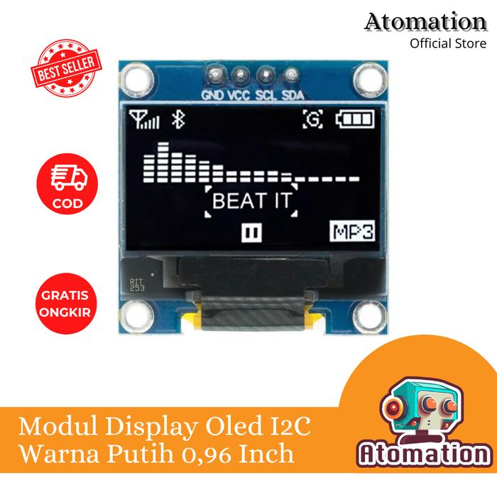Jual Modul Display LCD OLED 0.96 Inch White I2C 0.96 128X64 SSD1306 ...